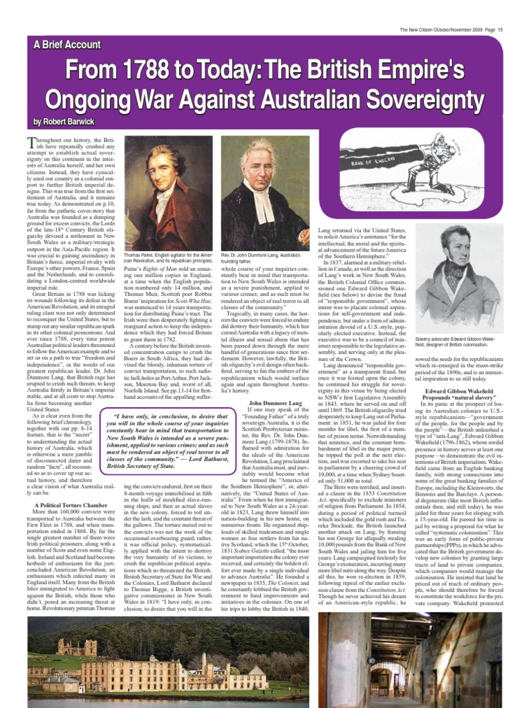1788 Australian Sovereignty | PDF | United Kingdom | Australia