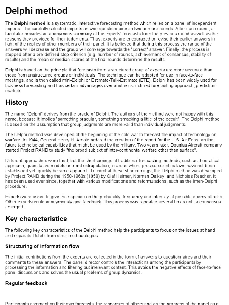 Delphi Method | PDF | Cognitive Science | Analysis