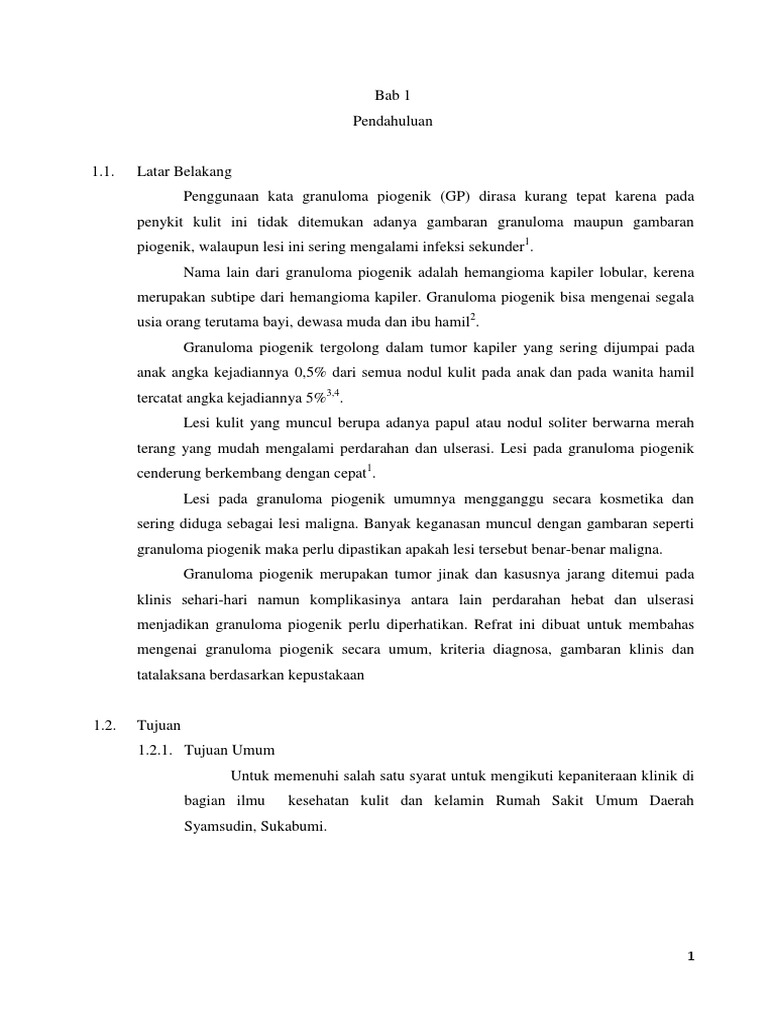 Granuloma Piogenik: Definisi dan Tatalaksana | PDF