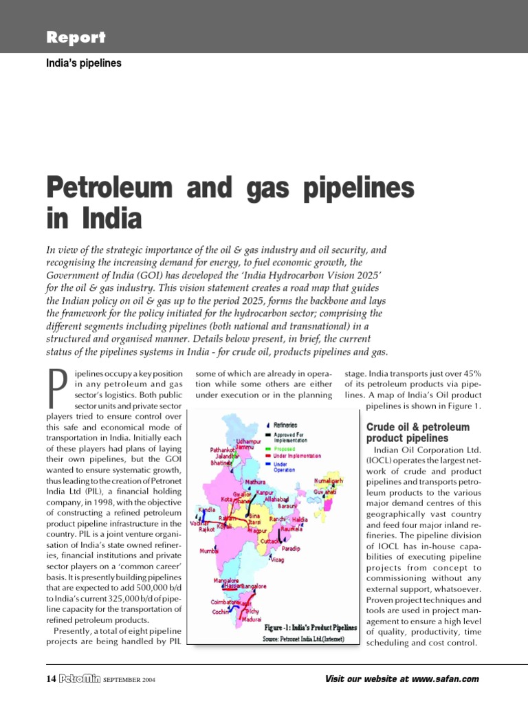 Petroleum and Gas Pipeline India | PDF | Pipeline Transport | Petroleum