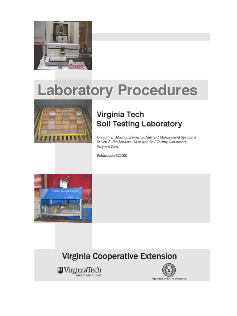 Laboratory Procedures: Virginia Tech Soil Testing Laboratory