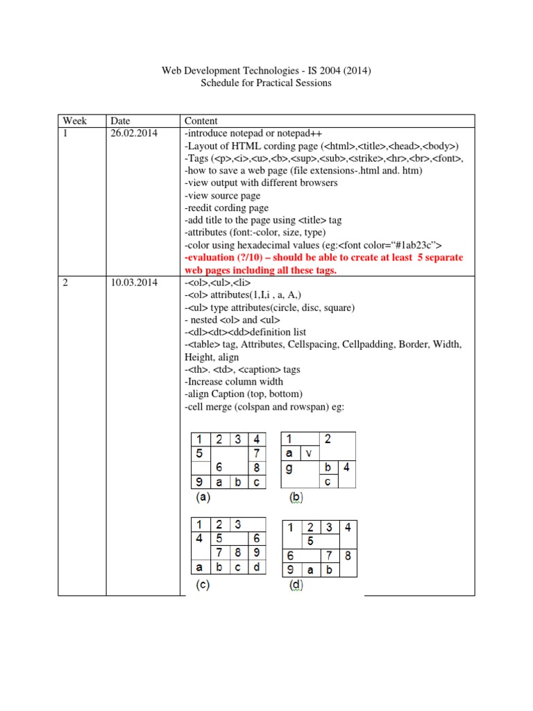 Web Development Practical Sessions Guide | PDF