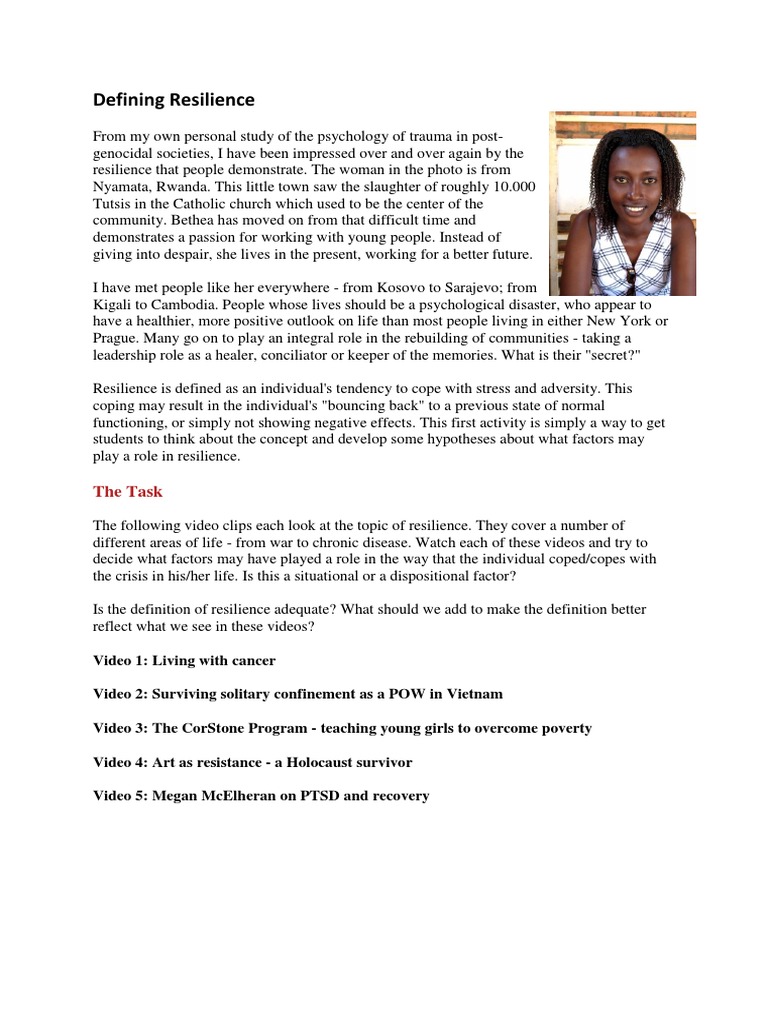 Understanding Resilience in Trauma | PDF | Social Science | Science ...
