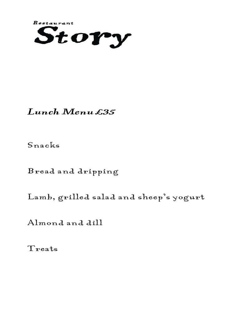 Lunch Menu 35: Snacks | PDF