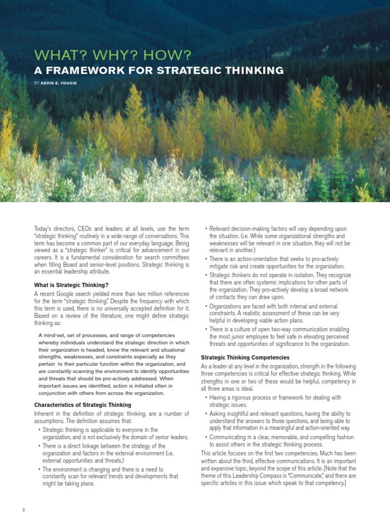 Strategic Thinking Framework for Leaders | PDF | Strategic Management ...