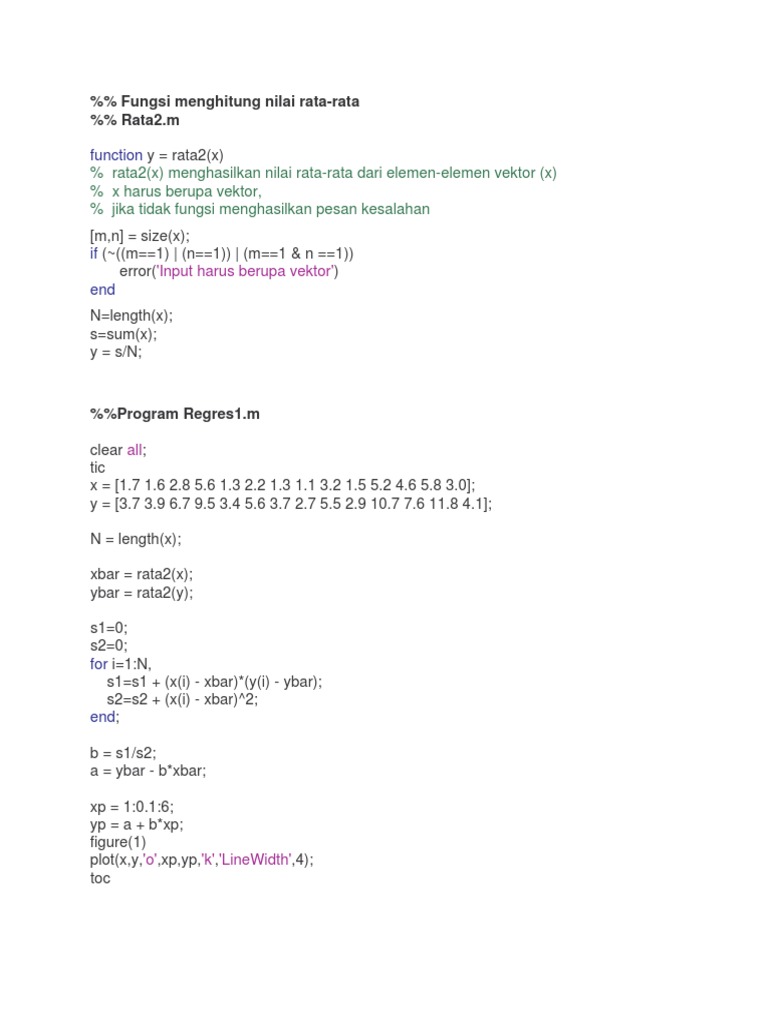 Contoh Program MATLAB | PDF