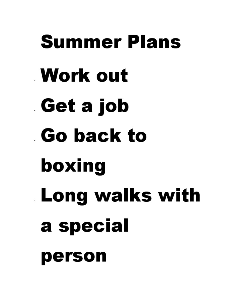 Summer Plans | PDF