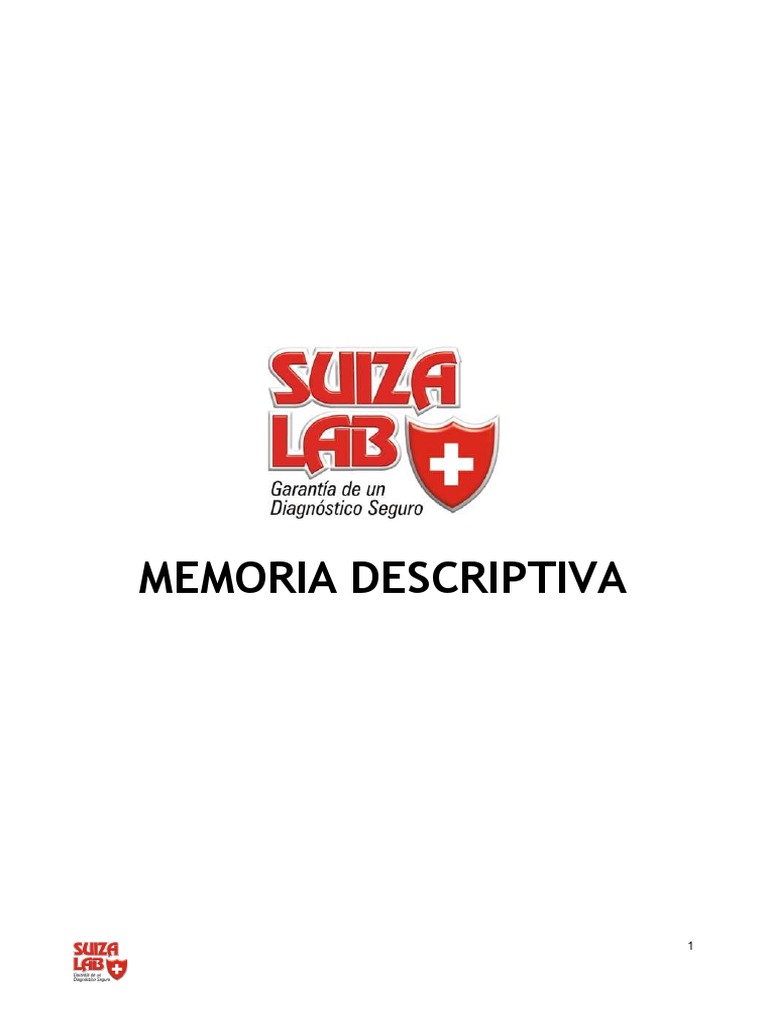 Memoria Descriptiva Suiza Lab - Actualizada PDF | PDF | Radiología | Laboratorios