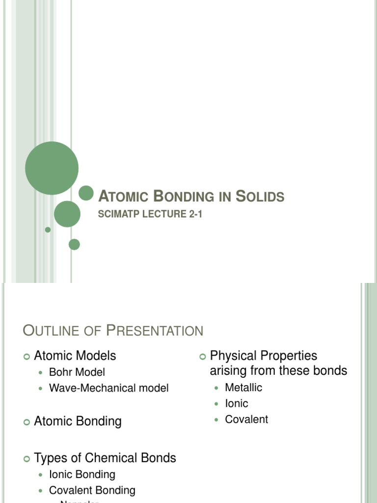 Understanding Bonding in Solids | PDF | Chemical Bond | Chemical Polarity