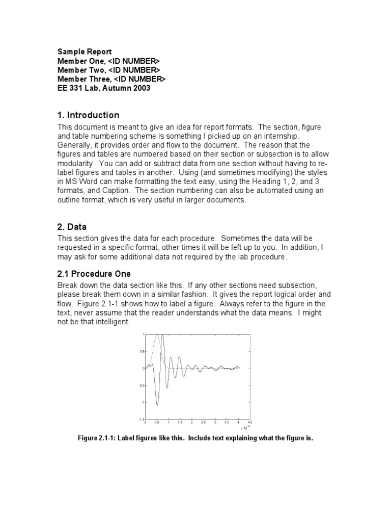 EE 331 Lab Report Format Guide | PDF