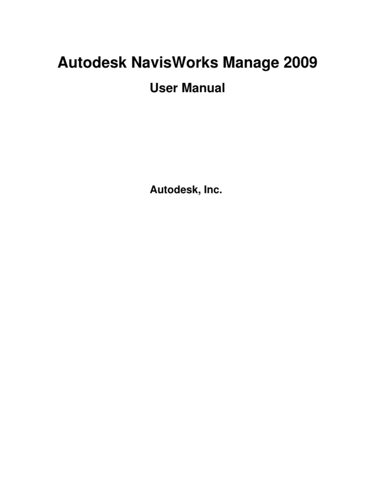 Autodesk Navisworks Manage 2009 Manual | PDF | Software | Computing