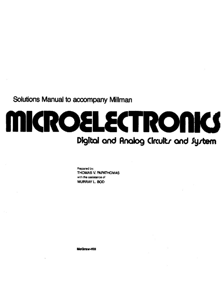 Microelectronics-Digital and Analog Circuits and Systems by Millman ...