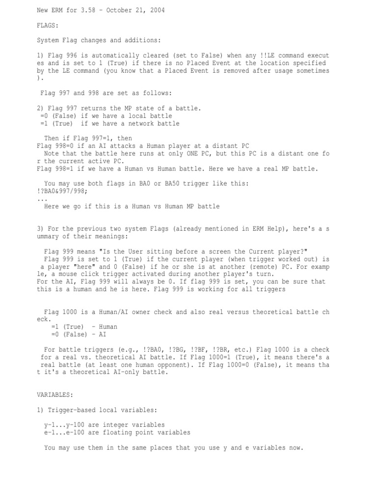 ERM358 | PDF | Variable (Computer Science) | Parameter (Computer Programming)