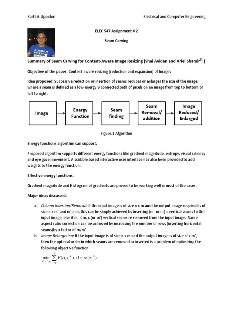 Seam Carving Pdf Dynamic Programming Mathematical Optimization