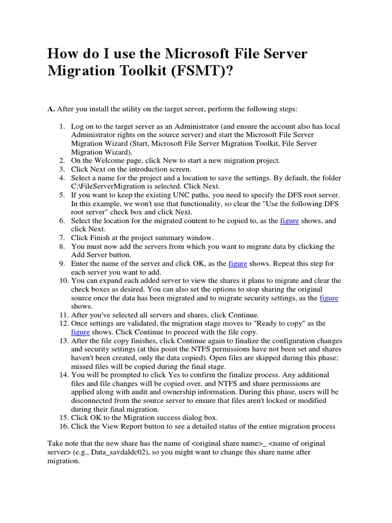 How Can I Prevent The Microsoft File Server Migration Toolkit | PDF | Computer File | System ...