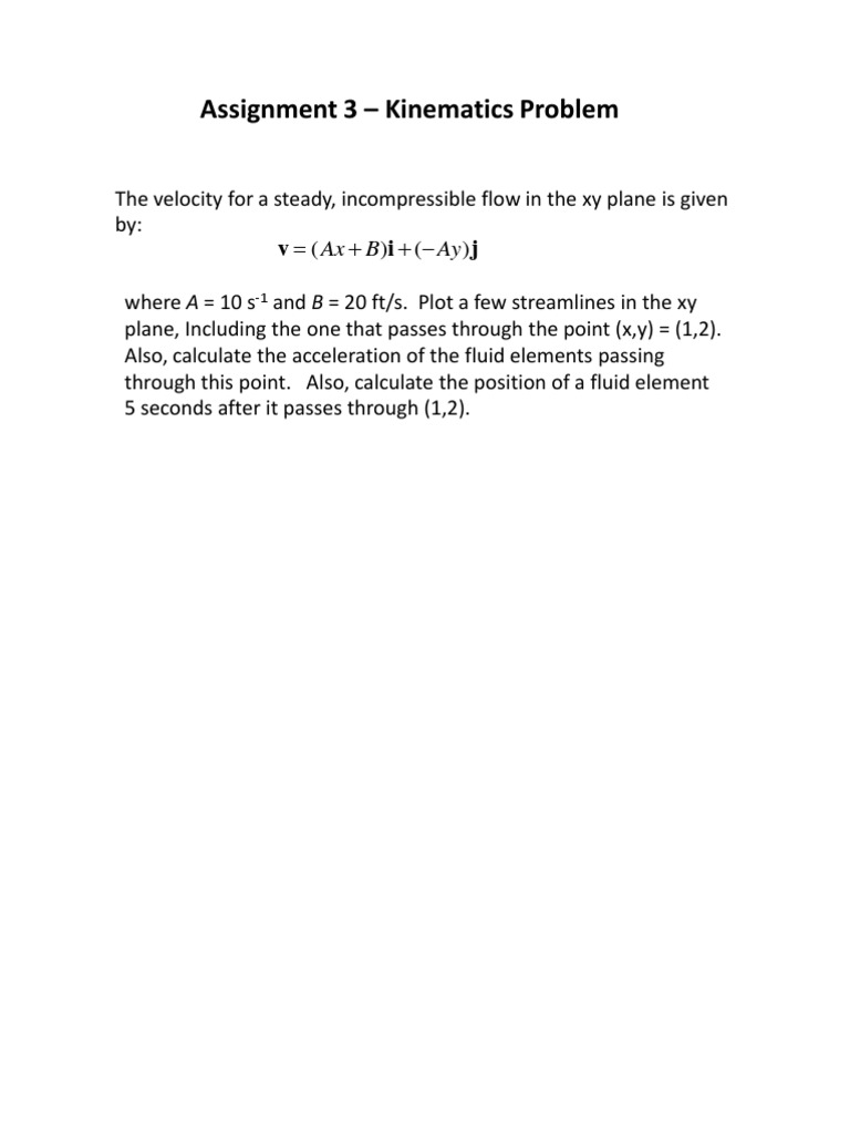 Kinematics Problem Assignment 3 | PDF