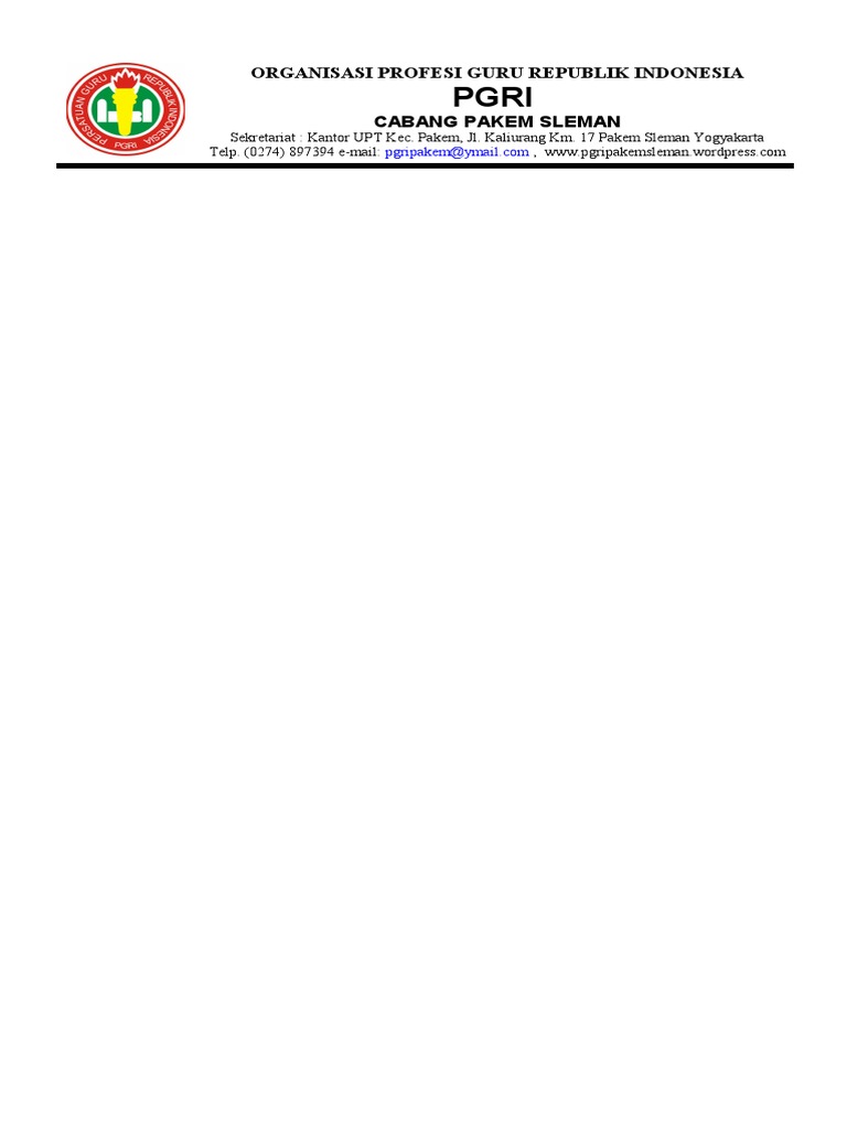 Kop Surat Pgri | PDF