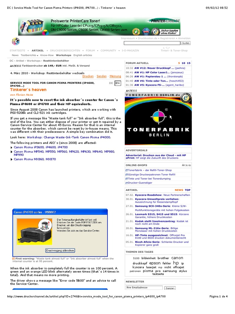Tutorial Ip4700 | PDF | Printer (Computing) | Media Technology