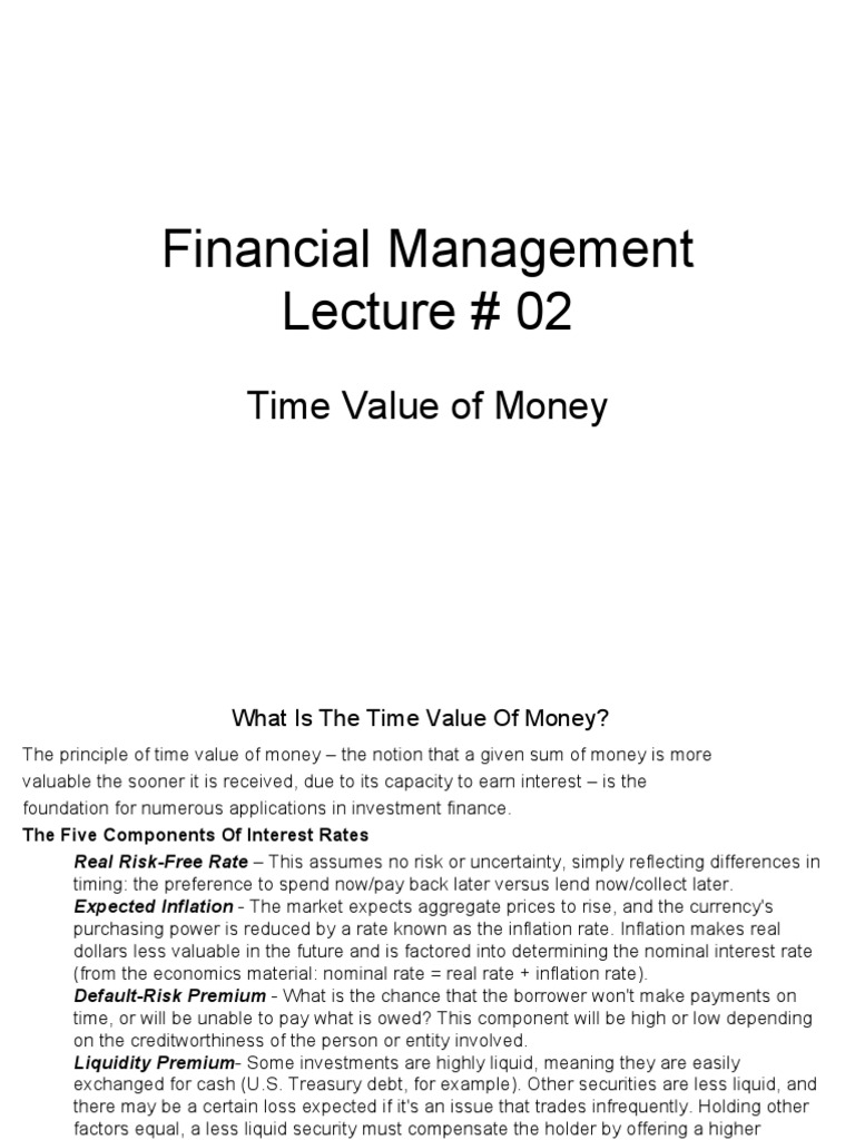 Time Value of Money in Financial Management | PDF | Present Value ...