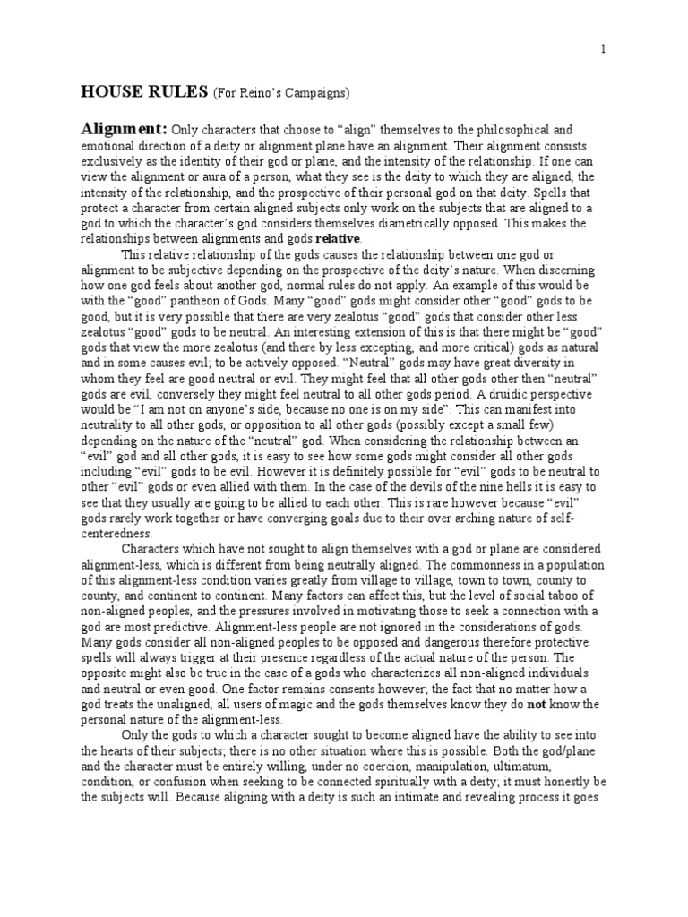 House Rules v3 | PDF | Deities | God