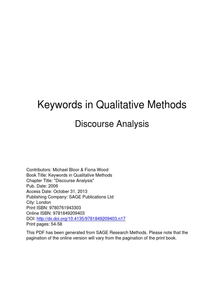 Discourse Analysis | Qualitative Research | Analysis | Free 30-day ...