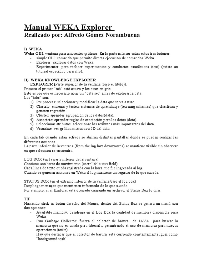 Manual WEKA Explorer en Espanol | PDF | Point and Click | Ventana (informática)