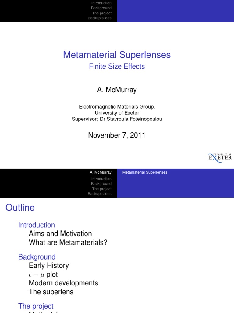 Presentation On Metamaterials | PDF | Metamaterial | Optics
