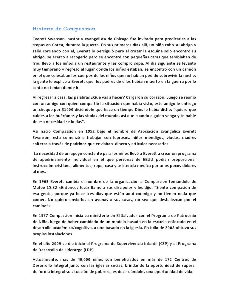 Historia de Compassion | PDF | Religión y creencia