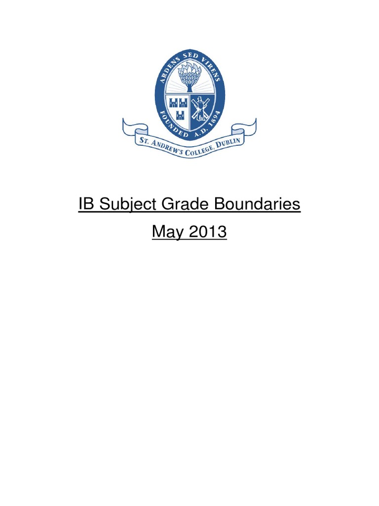 IB Subject Grade Boundaries 2013 | PDF | Test (Assessment) | Quality Of ...