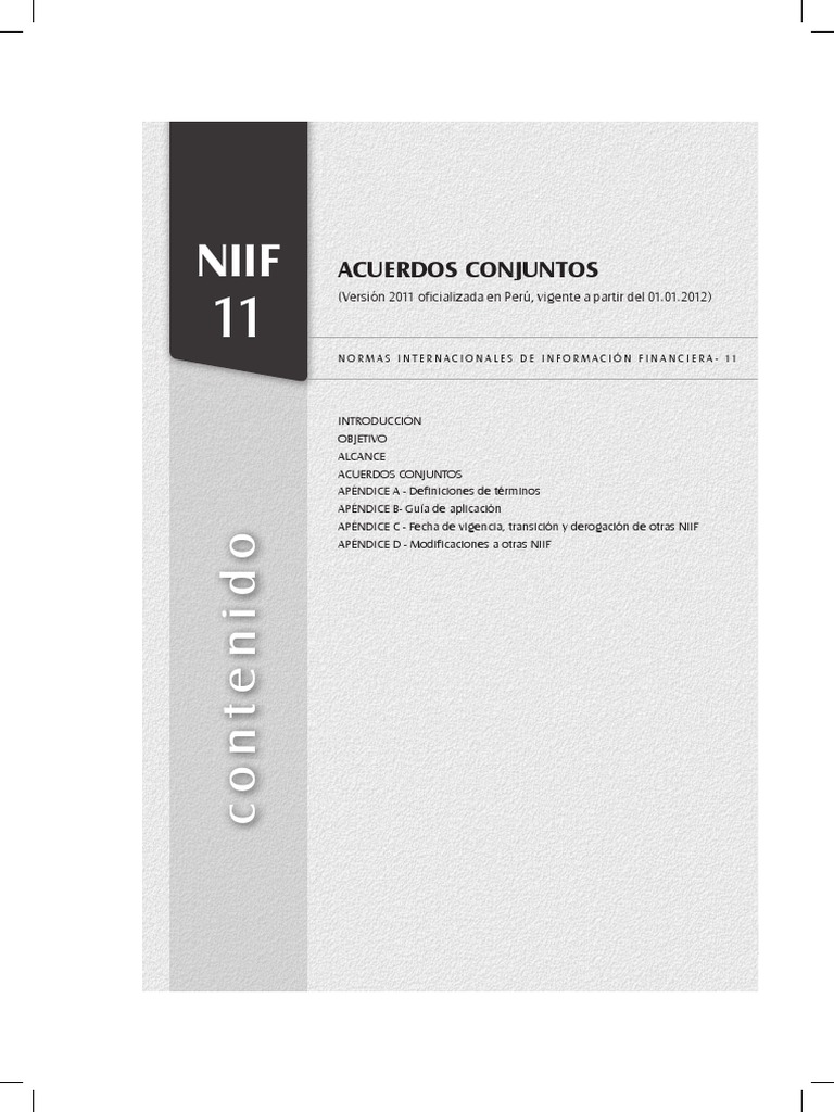 Acuerdos Conjuntos Niif 11 | normas internacionales de INFORMACION ...