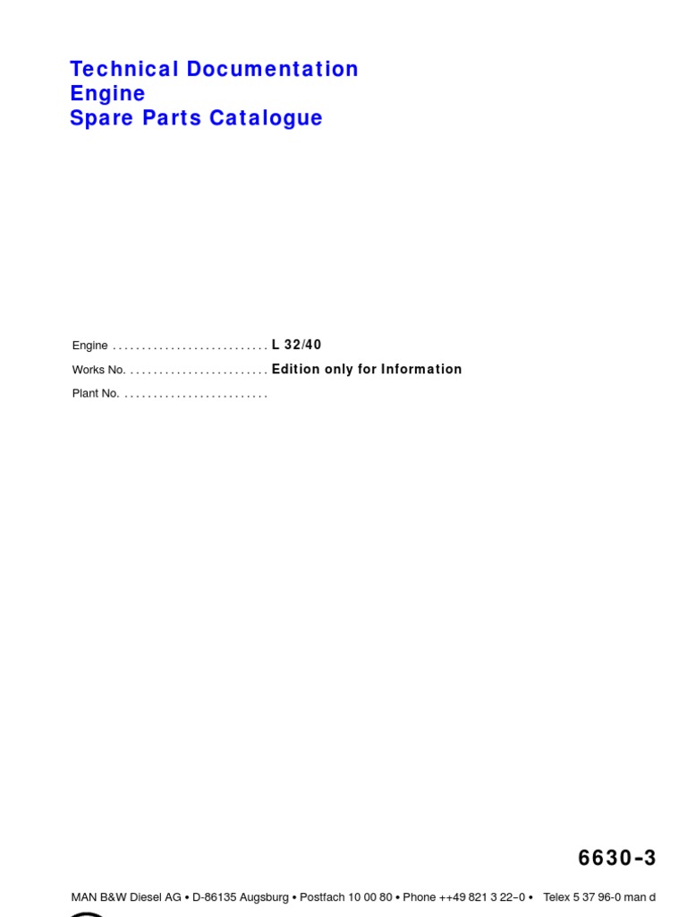 Technical Documentation Engine Spare Parts Catalogue | PDF | Cylinder ...