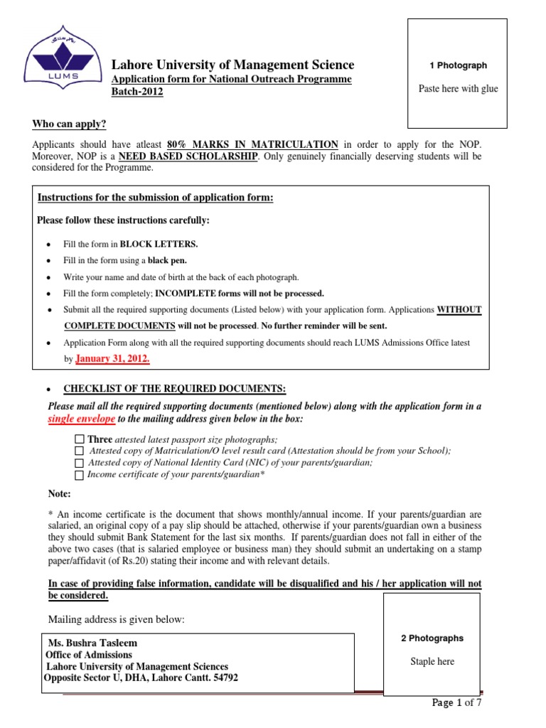 Nop Application Form Batch 12 | PDF | Business