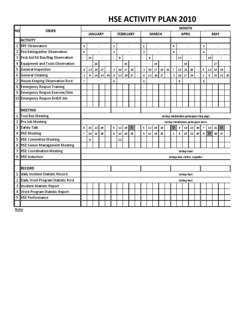 HSE Activity Plan | PDF