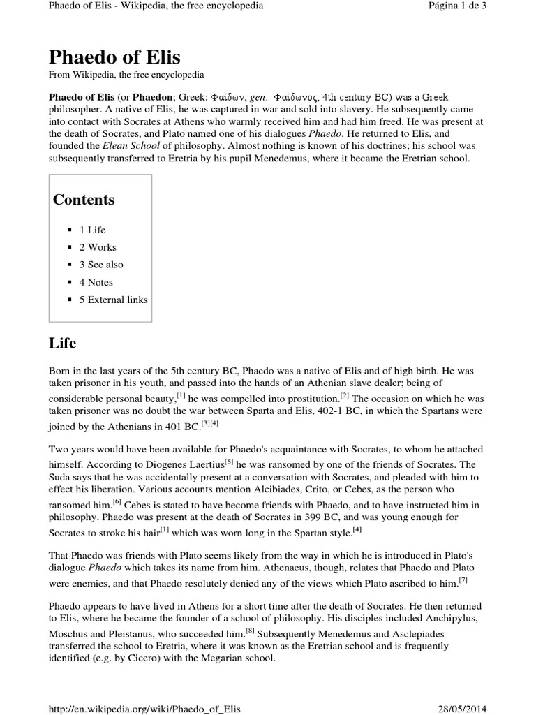 Wiki Phaedo of Elis | PDF | Classical Greek Philosophy | Ancient Greeks