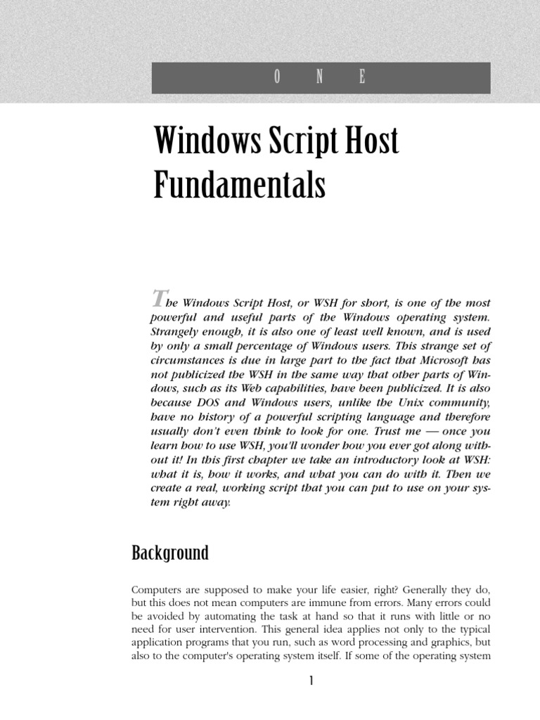 Windows Script Host Fundamentals Pdf Scripting Language Operating System