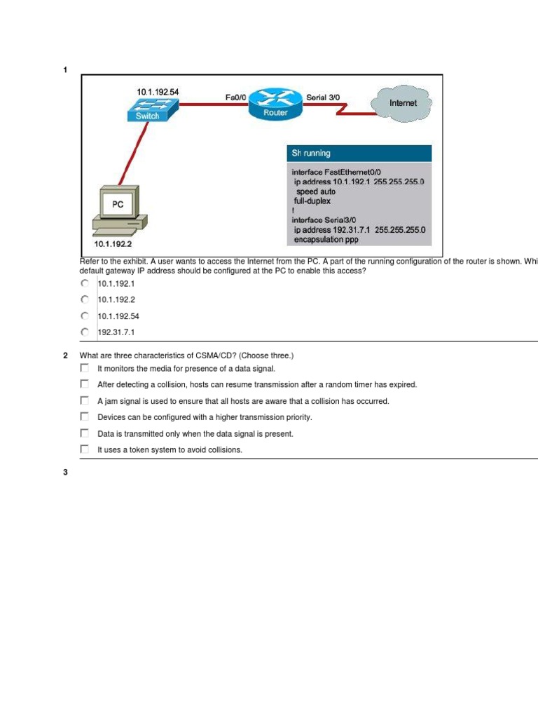 Ccna Exploration Network Fundamentals Enetwork Practice Final Exam Pdf Ip Address