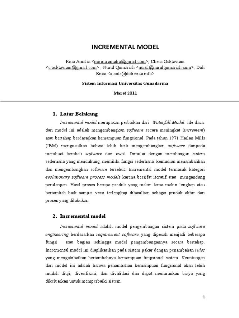 Incremental Model PDF | PDF | Komputer | Teknologi & Rekayasa