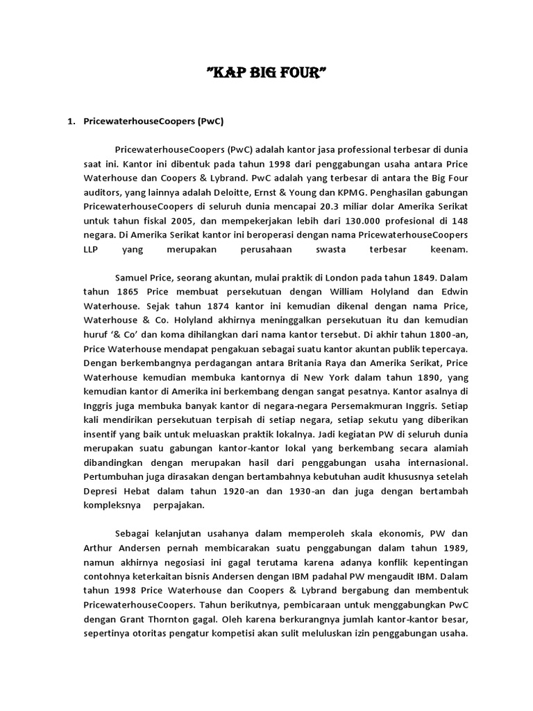 Kap Big Four | PDF | Bisnis