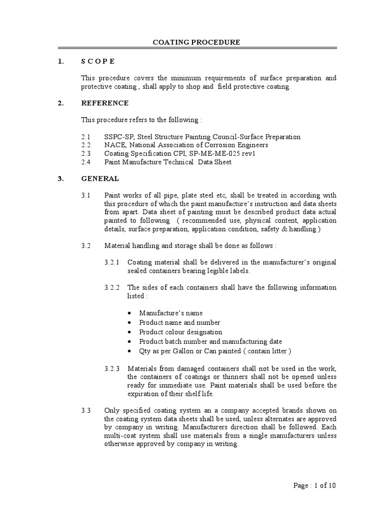 Coating Procedure | PDF | Paint | Industrial Processes