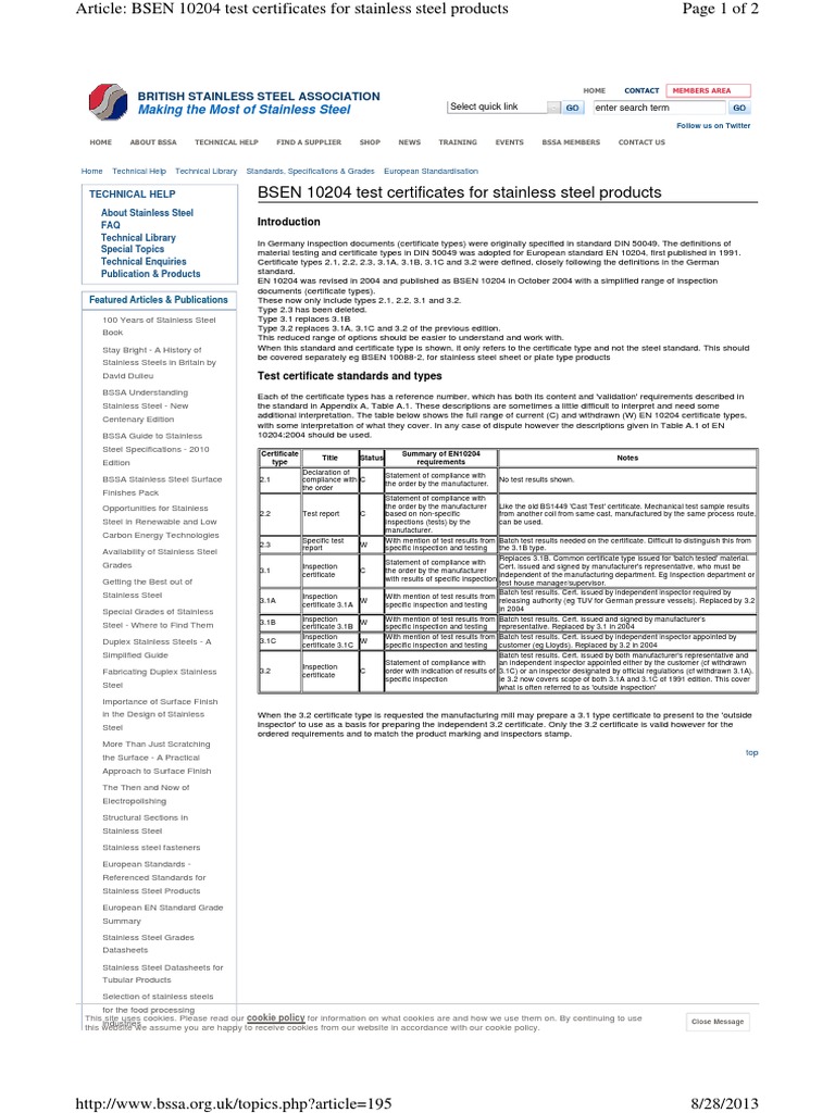 HTTP WWW - Bssa.org - Uk Topics | PDF | Public Key Certificate | Steel