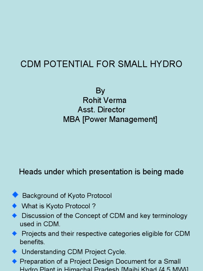 CDM Potential in Small Hydro Final | PDF | Clean Development Mechanism ...