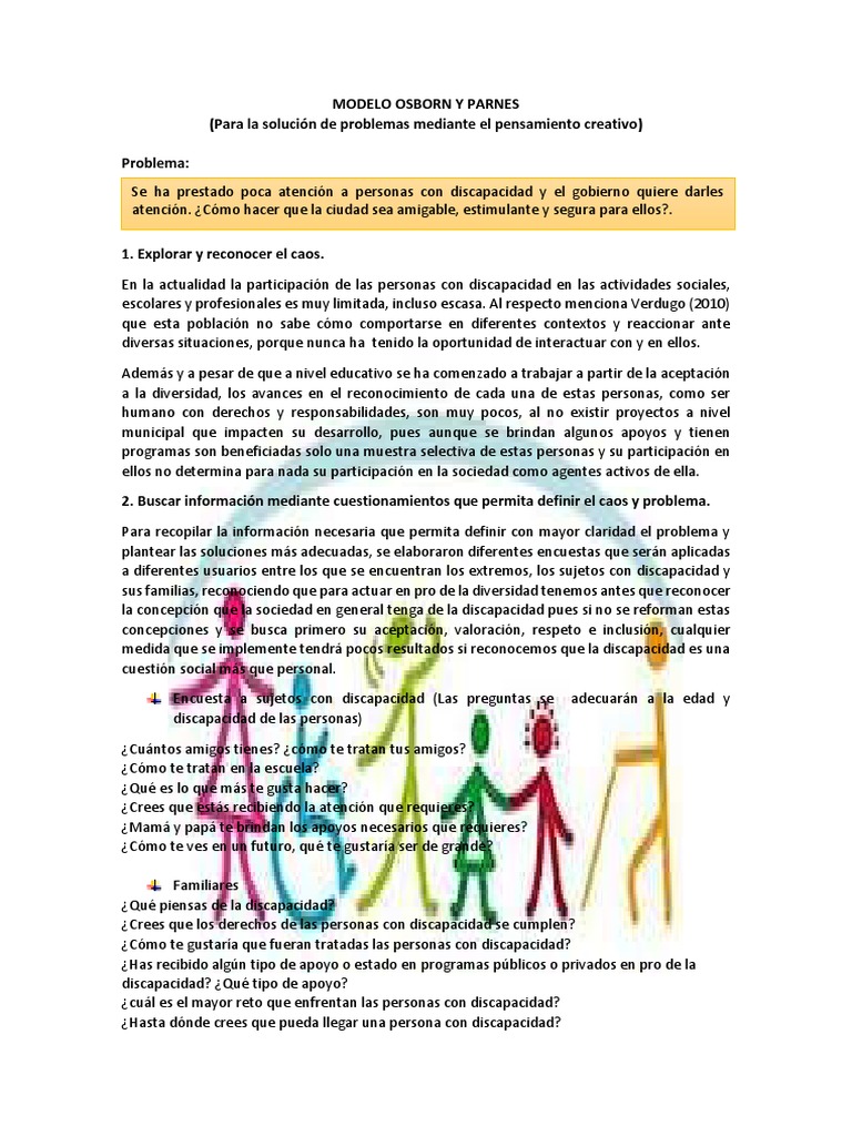 Modelo Osborn-Parnes para Inclusión Social | PDF | Invalidez | Cognición