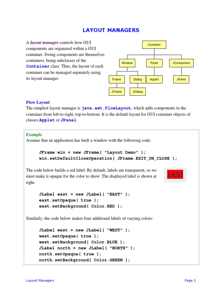 05 Layout Managers | PDF | Computer Programming | Computing