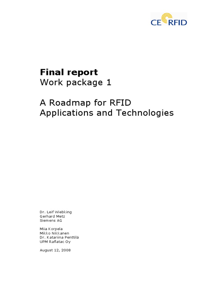 A Roadmap For Rfid Applications and Technologies | PDF | Radio ...