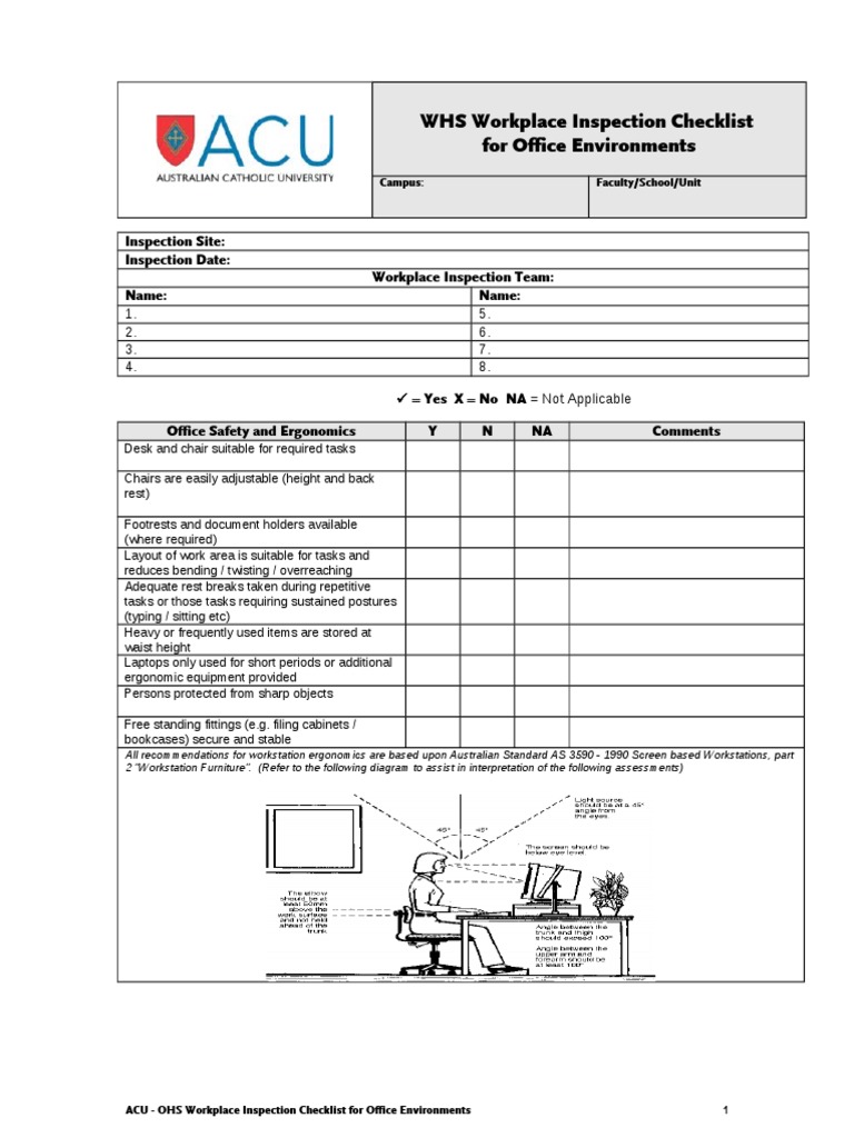 WHS Workplace Inspection Checklist 110414 | PDF