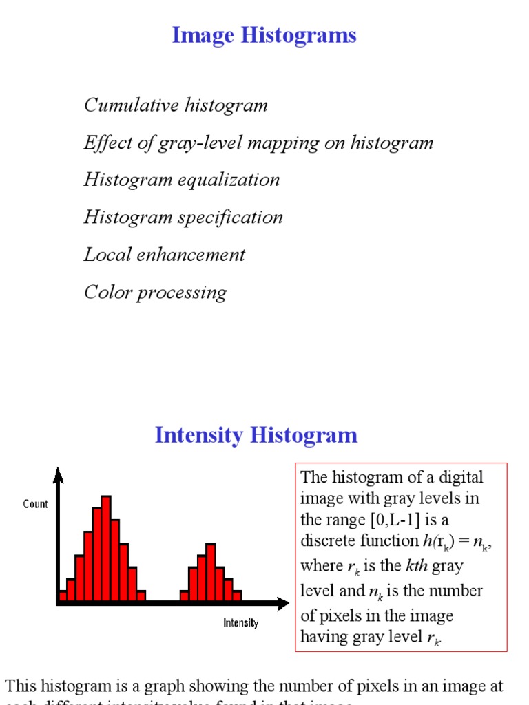 Intensity Histogram | Download Free PDF | Histogram | Probability Density Function