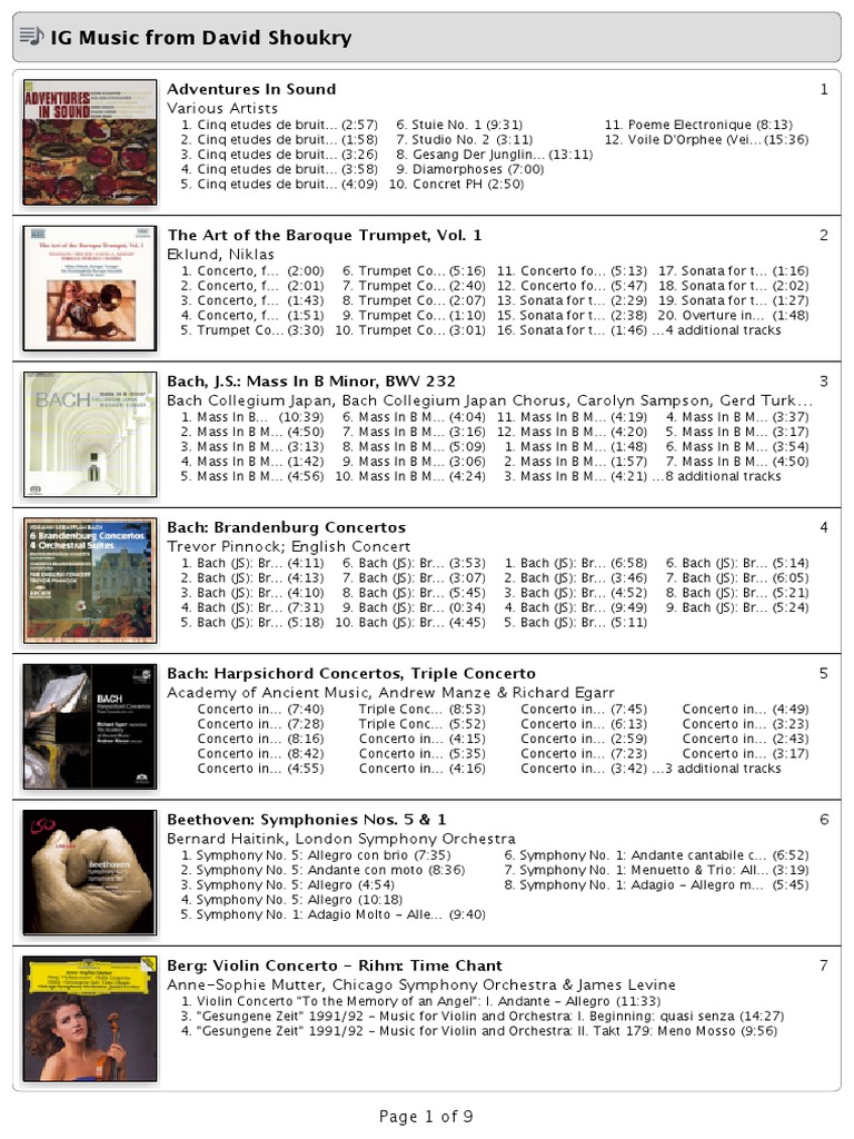 IG Music Playlist | PDF | Art