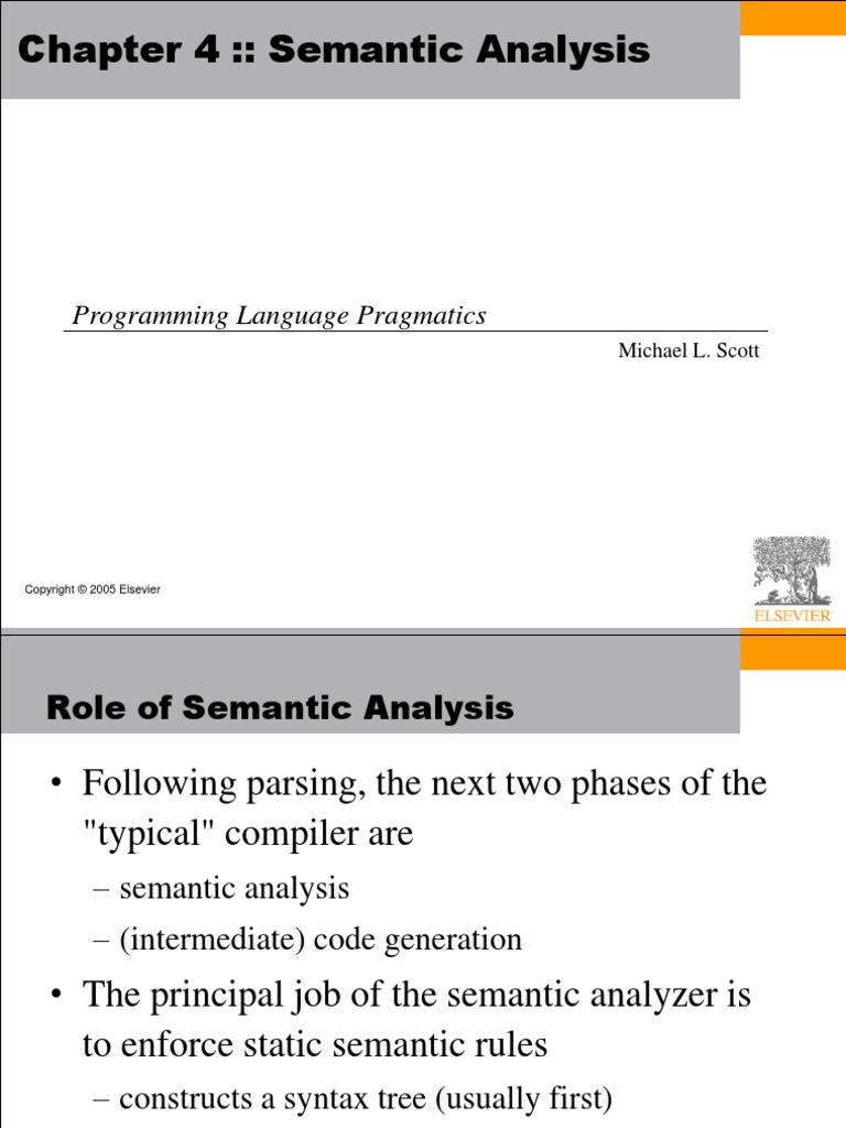 04 Chapter 4. Semantic Analysis | PDF | Compiler | Parsing