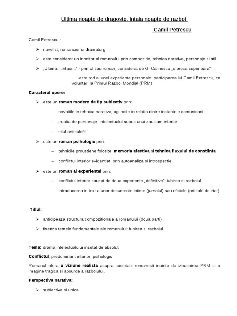 Ultima Noapte de Dragoste - Schema | PDF