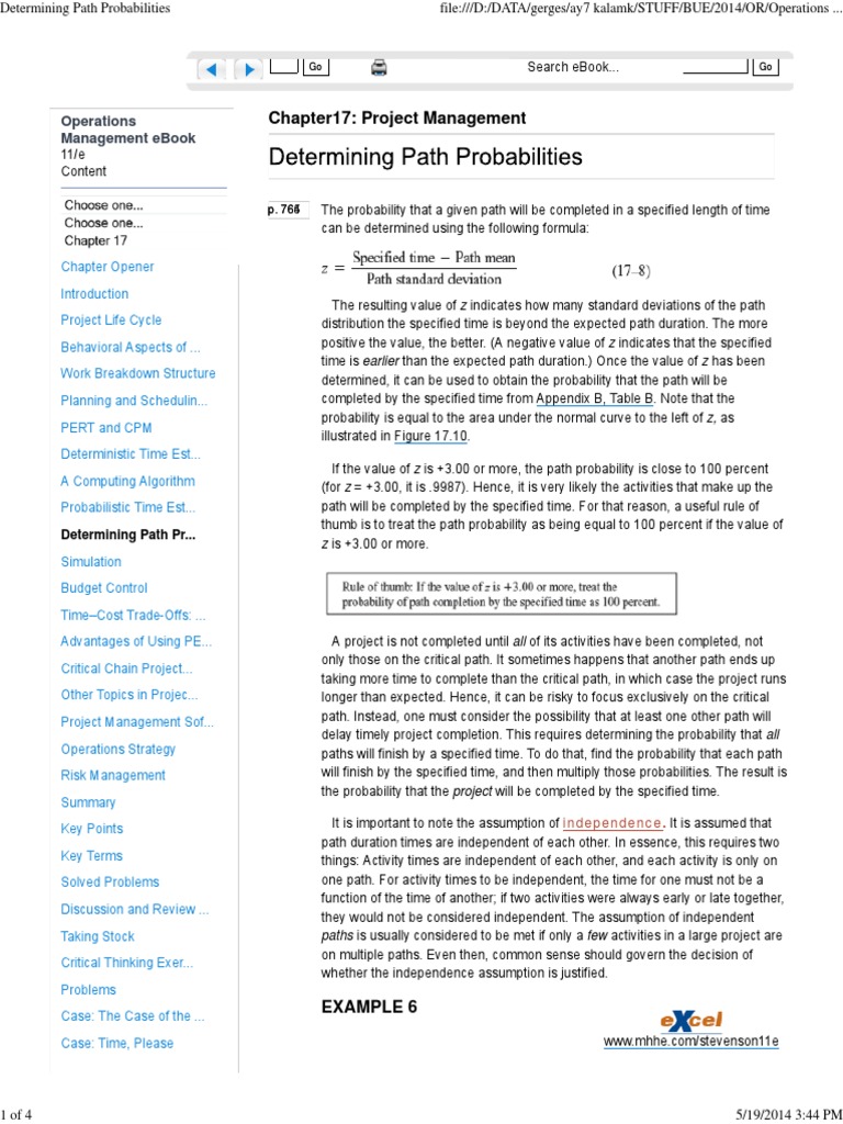 Path Probability in Project Management | PDF | Project Management ...